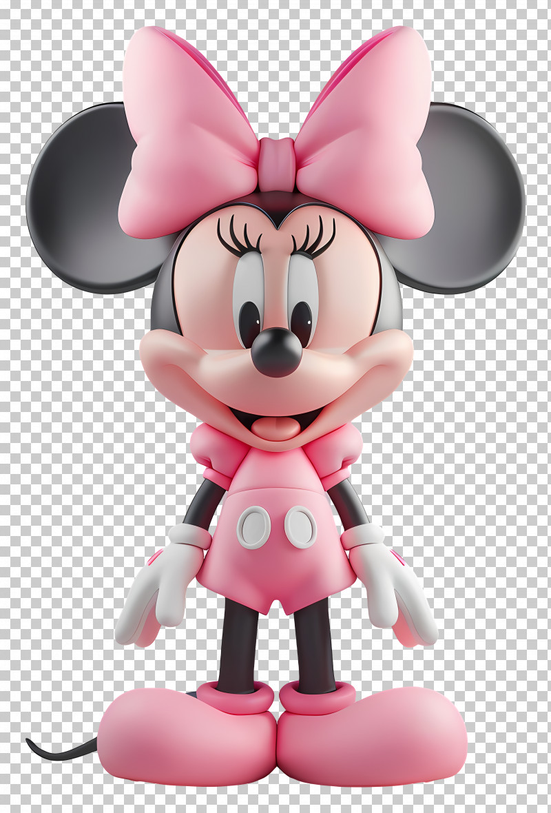 Mouse Minnie Rosa - Pink Cartoon Mouse Character In Cute Outfit PNG ...