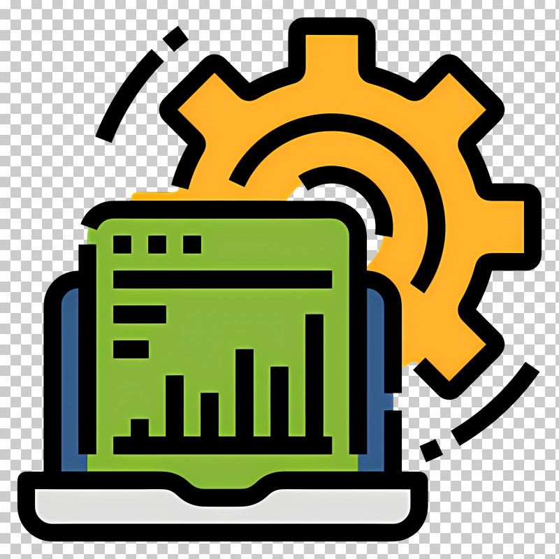 Technology Grow - Laptop With Graph And Gear Icon PNG, Clipart ...