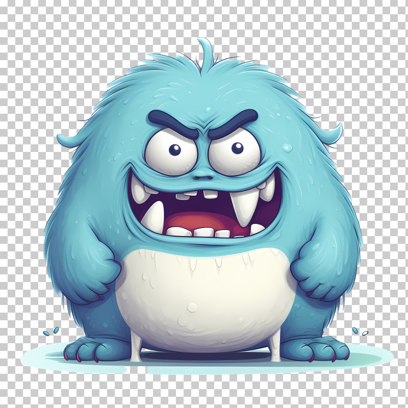 Cute Monster - Blue Cartoon Monster With Angry Expression PNG, Clipart ...