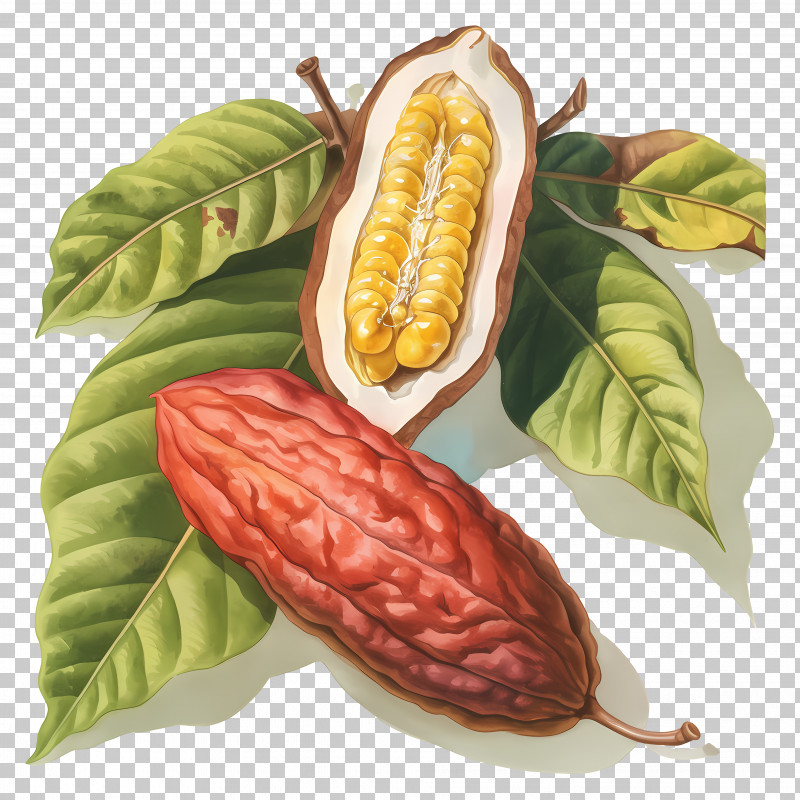 Watercolor Cacao Fruit - Cocoa Pods With Leaves PNG, Clipart, Chocolate, Cocoa Pods, Harvest ...