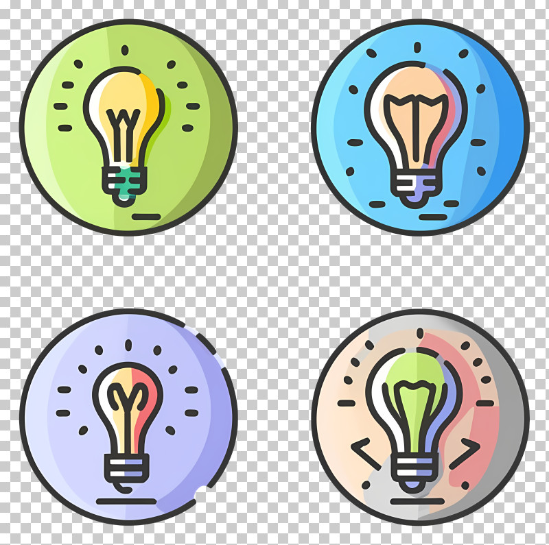 Cartoon - Multi-Colored Light Bulb Icon Set PNG, Clipart, Bright Icon ...