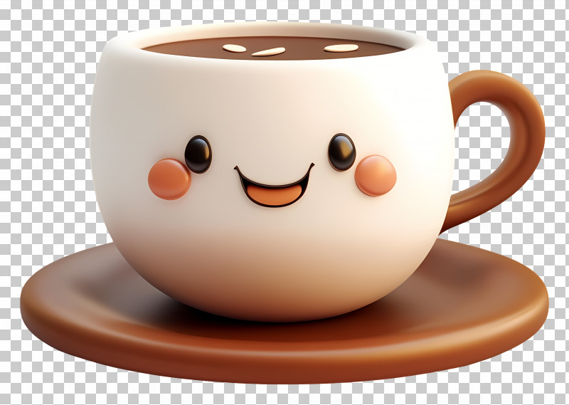 Hot Coffee - Cute Coffee Cup With Happy Expression PNG, Clipart ...