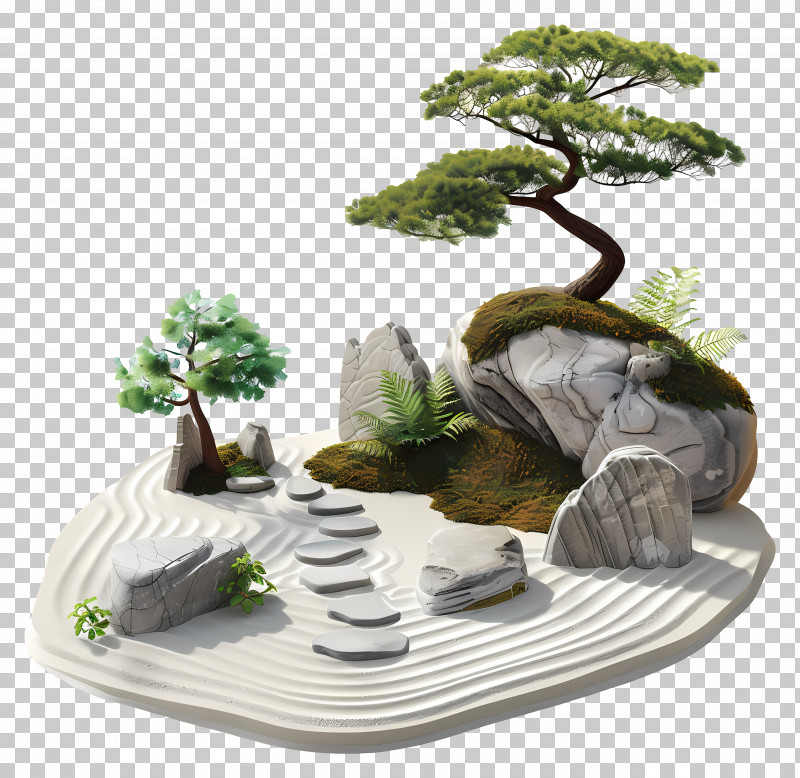 Zen Garden - Peaceful Zen Garden With Rocks And Trees PNG, Clipart ...