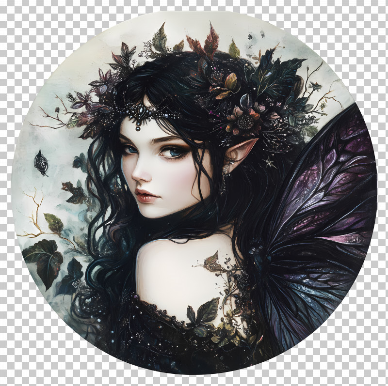 Dark Fairy - Dark Fairy Portrait With Enchanted Wings PNG, Clipart ...