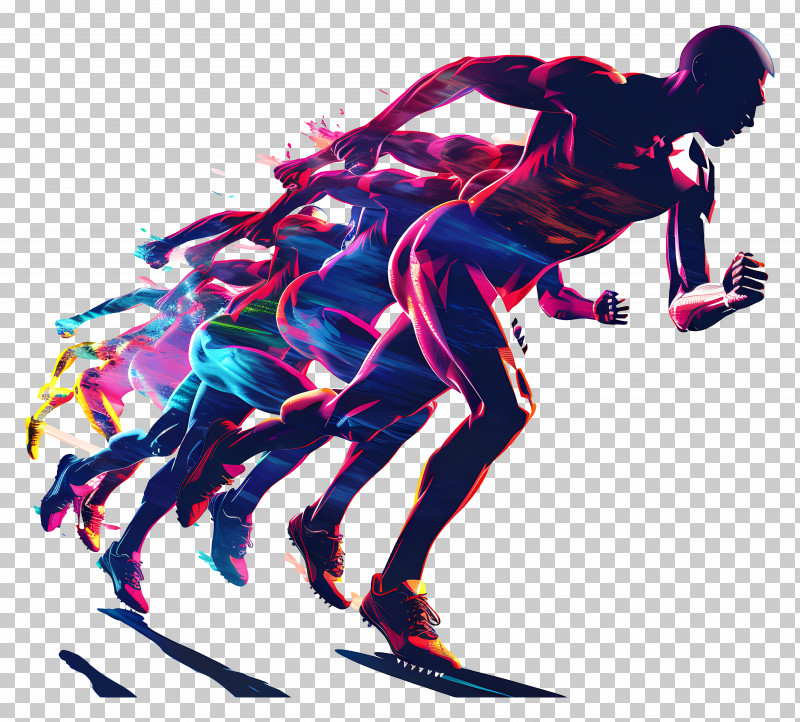 Athletics - Colorful Runners In Motion PNG, Clipart, Athletes ...