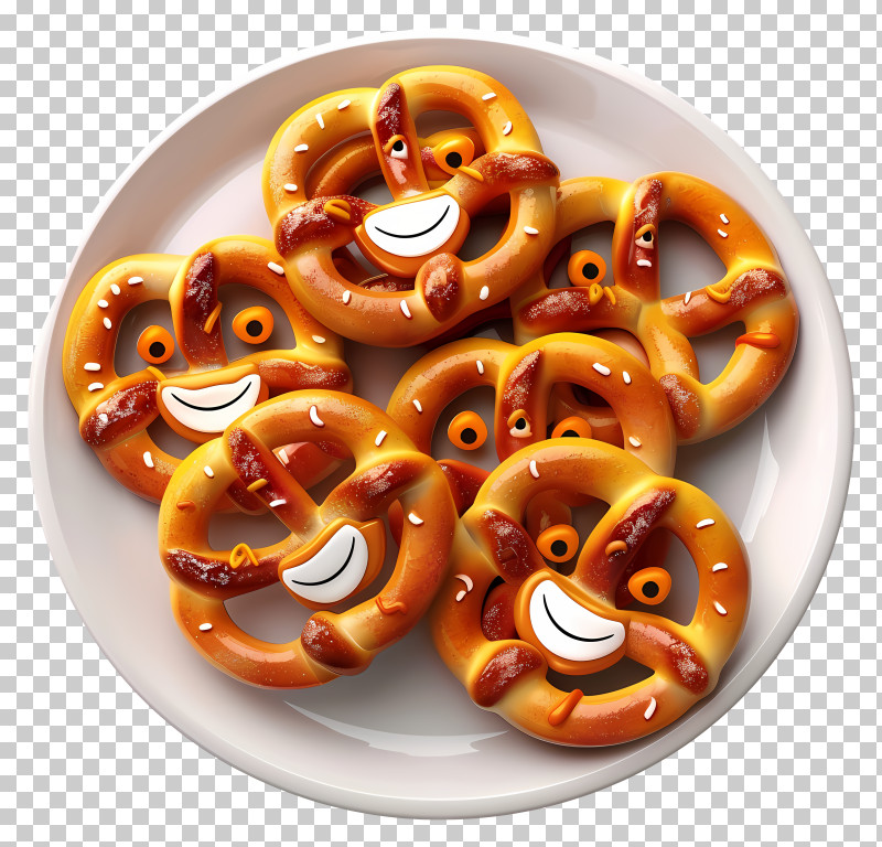 3d Cartoon Food - Smiling Pretzels On A Plate PNG, Clipart, 3d Cartoon ...