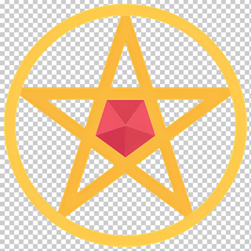 Pentagram Symbol - Pentagram With Red Center In Circle PNG, Clipart ...