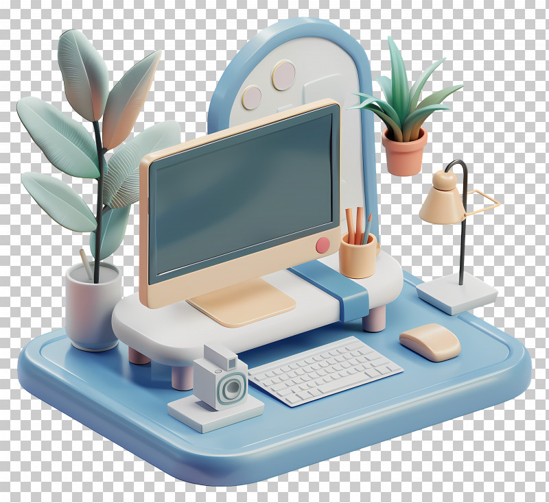 3d Computer - 3D Computer Setup With Plants PNG, Clipart, 3d Computer, 3d Computer Setup, Desk ...