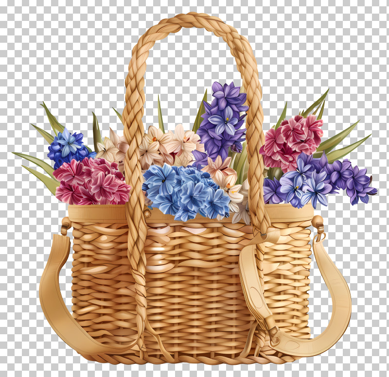 Seasonal Flowers - Woven Flower Basket Filled With Spring Blooms PNG ...