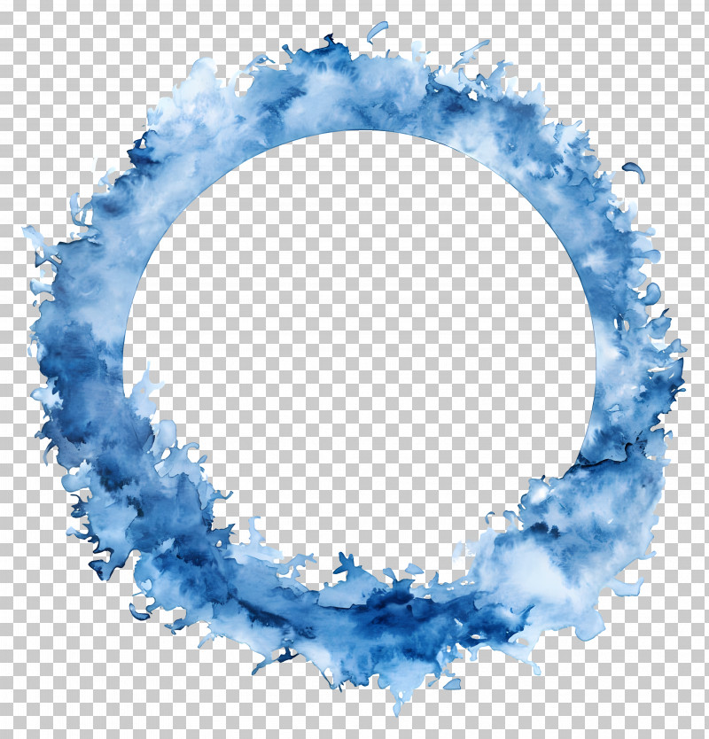 Blue Circle Frame - Blue Watercolor Circle With Artistic Texture PNG, Clipart, Abstract Pattern ...