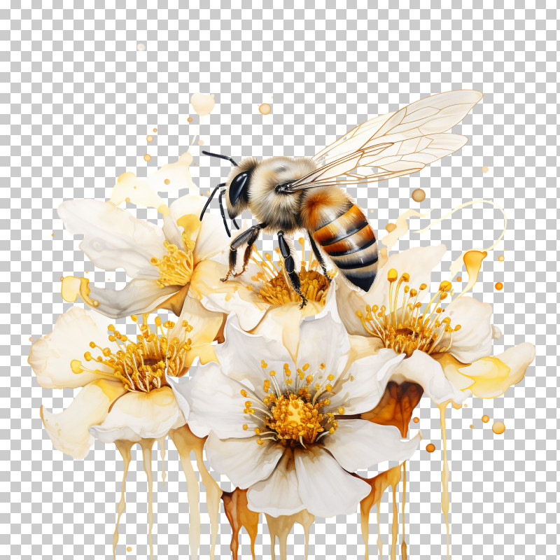 World Honey Bee Day - Beautiful Bee On Flowers With Honey PNG, Clipart ...
