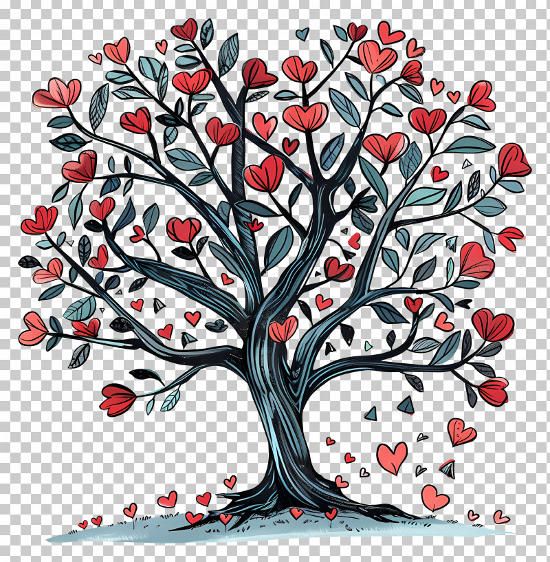 Cartoon Tree - Heart-Leaf Love Tree Illustration PNG, Clipart, Artistic ...