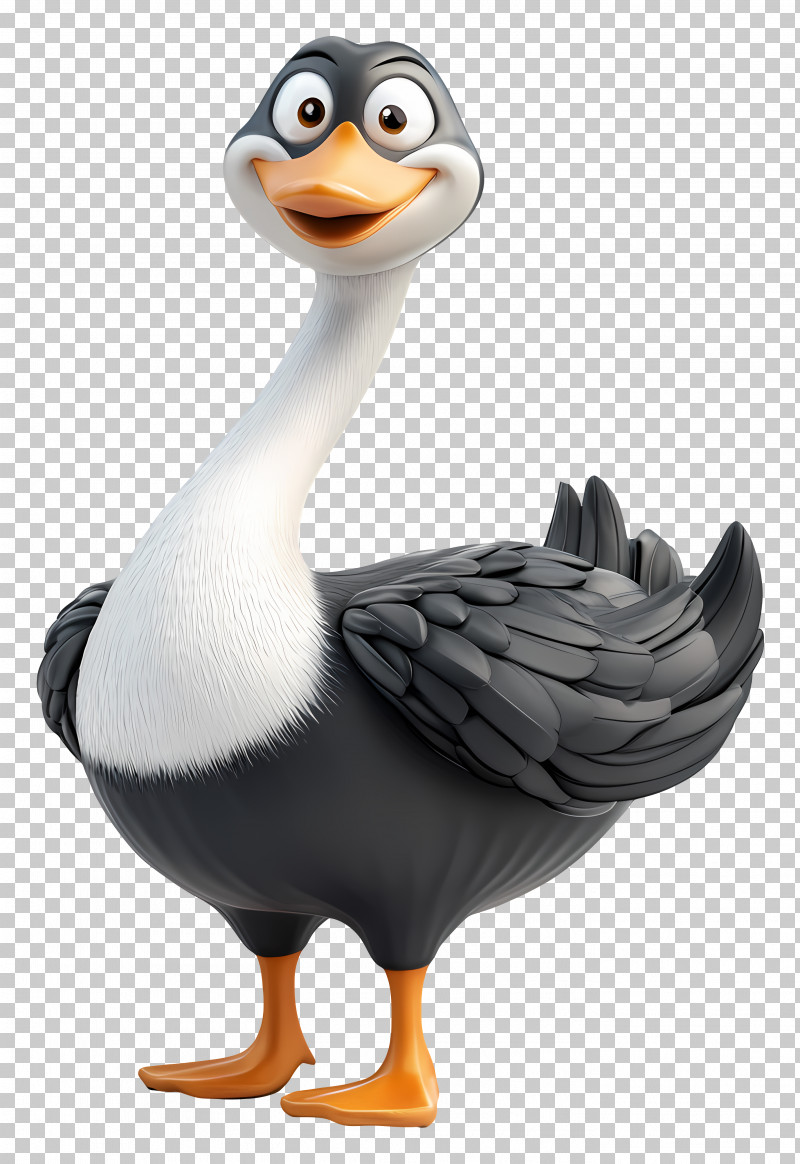 Cartoon Goose - Cartoon Goose With A Smile PNG, Clipart, Animal, Beak ...