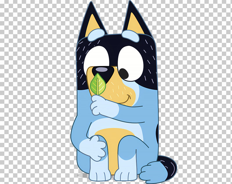Bluey - Playful Blue Dog With Leaf PNG, Clipart, Animated, Blue Dog ...