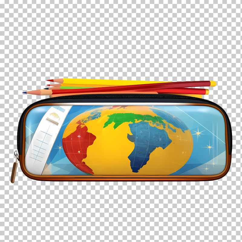 Pencil Case - Pencil Case With World Map And Color Pencils PNG, Clipart ...