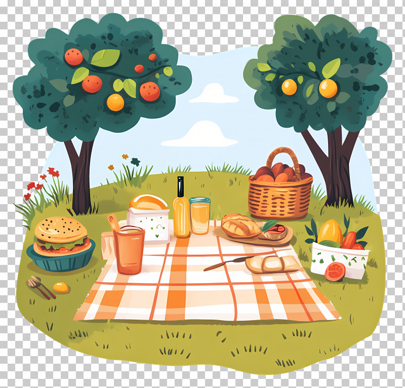Picnics - Colorful Picnic Setup In Nature PNG, Clipart, Basket, Food ...
