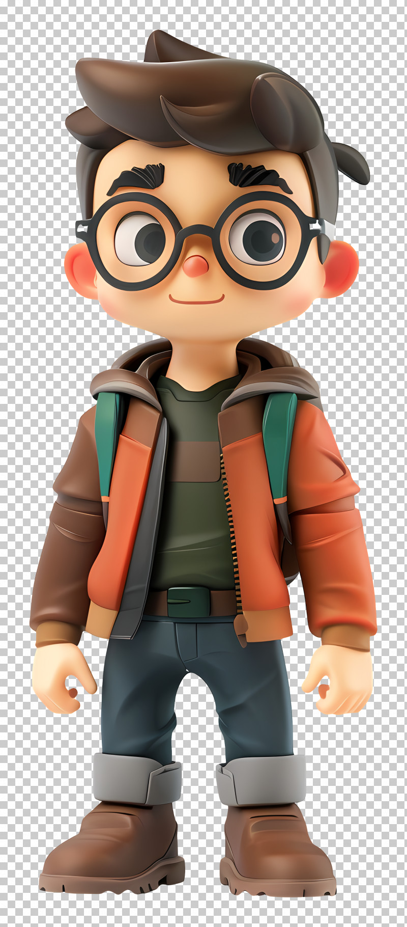 Action Figure - 3D Cartoon Boy With Glasses PNG, Clipart, 3d Animation ...