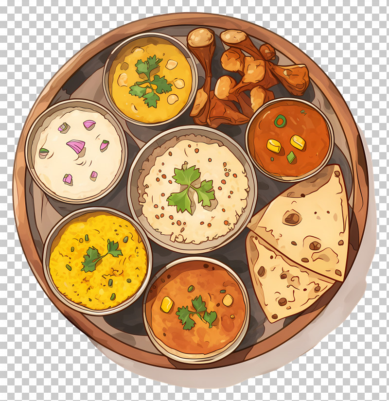 Indian Food - Indian Meal Platter Illustration PNG, Clipart, Chapati ...