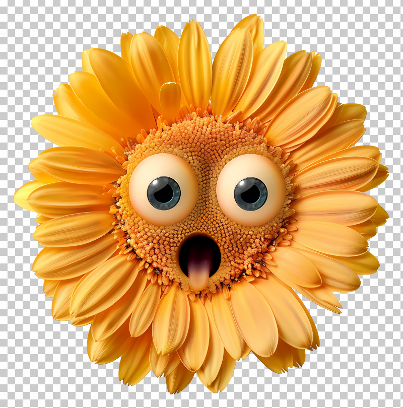Flower - Funny Flower With Surprised Cartoon Expression PNG, Clipart ...