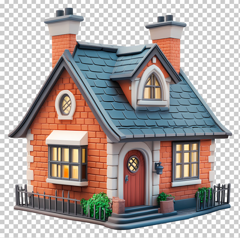 Cartoon Brick House - Charming Cute Cottage House PNG, Clipart ...