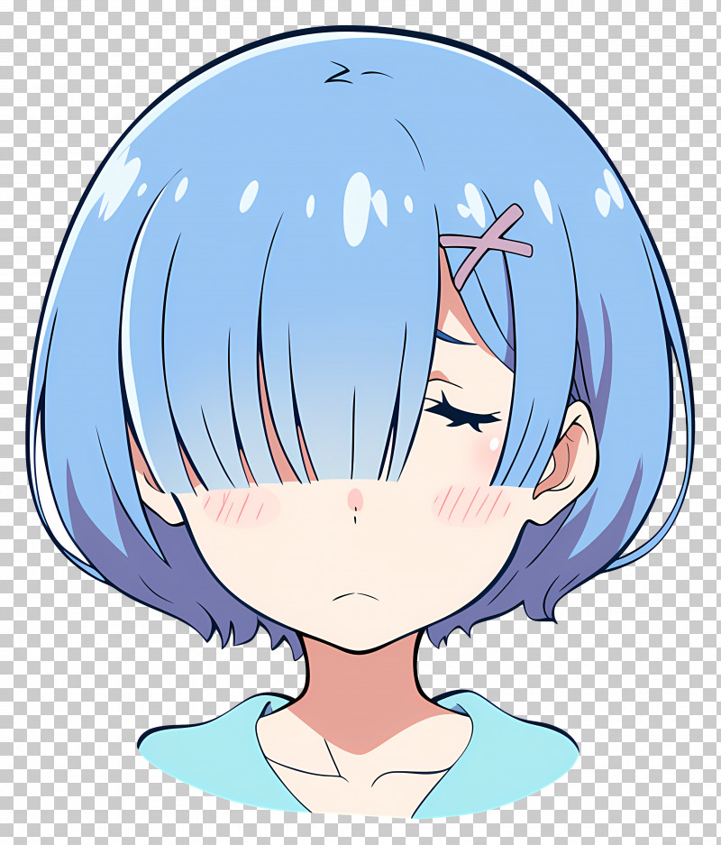 Rem Face - Anime Girl With Blue Hair PNG, Clipart, Animation, Anime ...