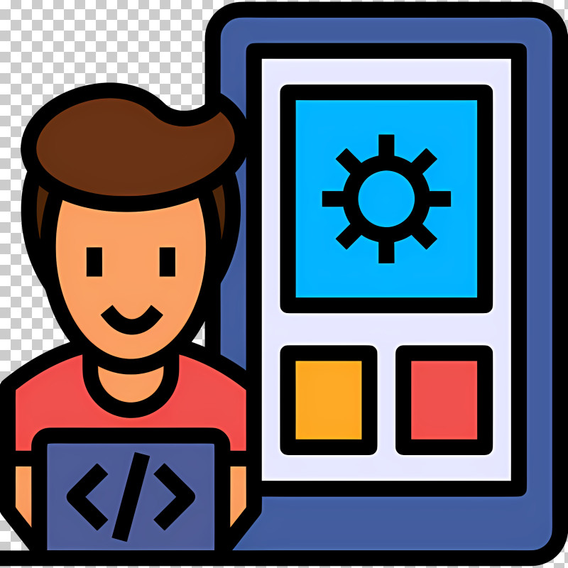 Developer Icon Coder With Mobile Interface Png Clipart Code Coder Computer Developer