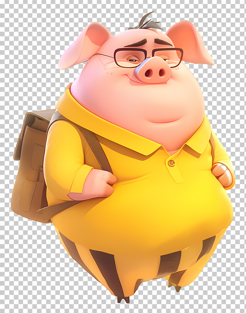 Cartoon Pig Delivery - Cartoon Pig With Glasses PNG, Clipart, Animation ...