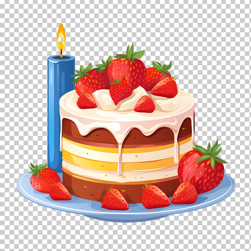 Birthday Cake - Strawberry Cake With Candle For Birthday PNG, Clipart ...