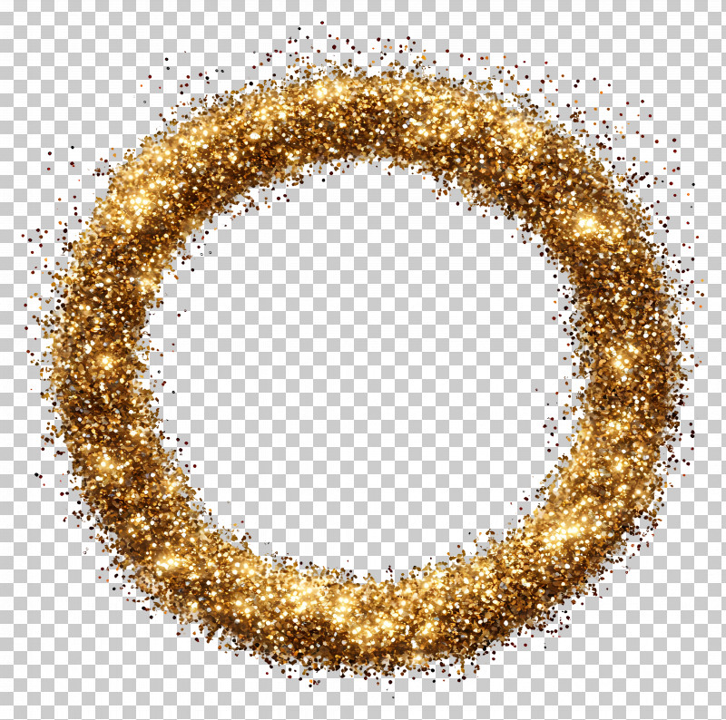 Glitter Border - Gold Glitter Circle Frame PNG, Clipart, Celebration Accessories, Circle Decor ...