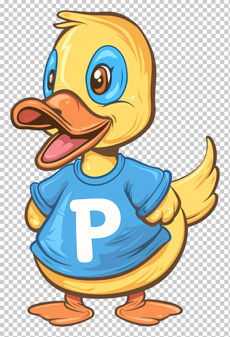 Cute Duck - Cartoon Duck In Blue Shirt PNG, Clipart, Animated Animal ...