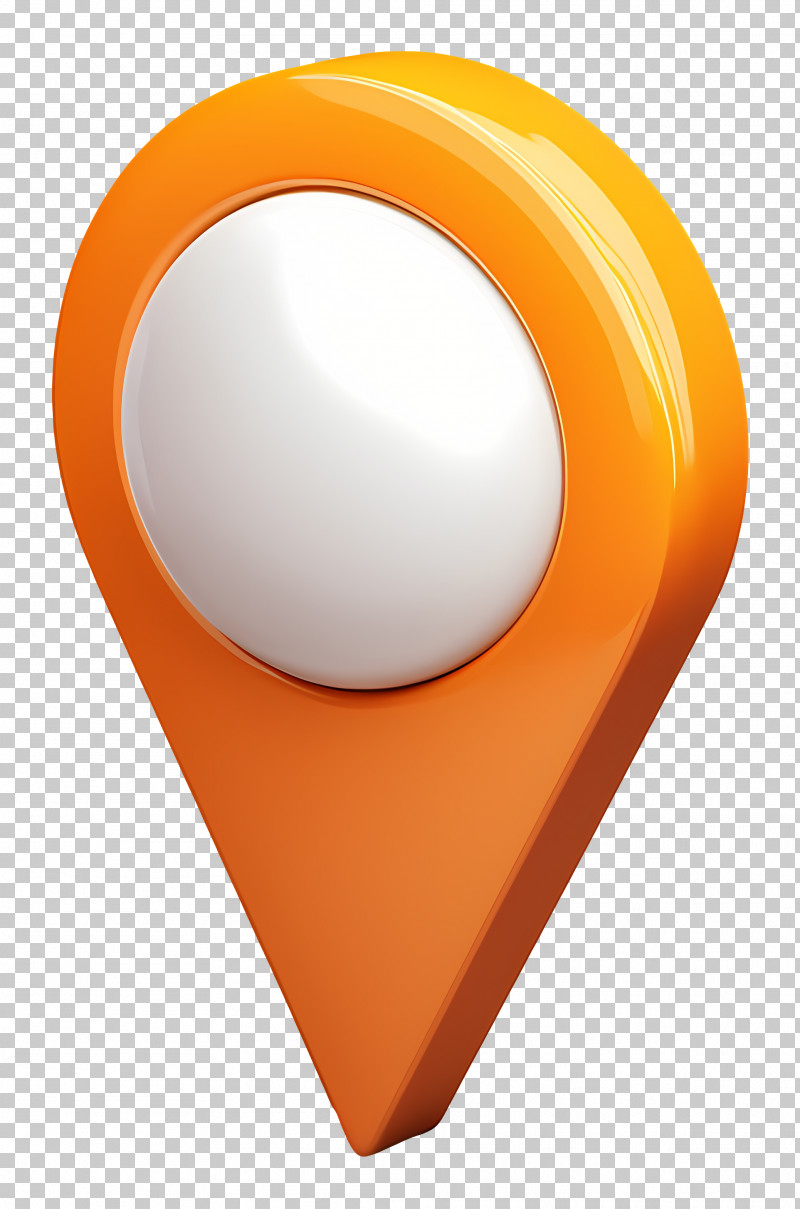 Location Icon - Orange Map Marker As GPS Or Navigation Icon PNG ...