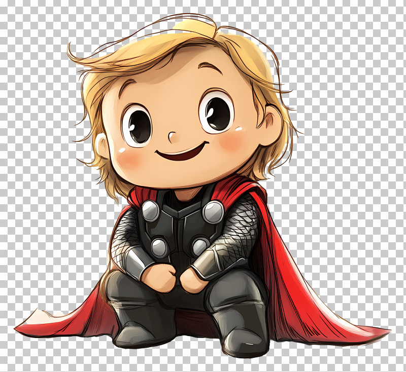 Thor - Smiling Character With Red Cape PNG, Clipart, Cape, Cartoon, Fun ...