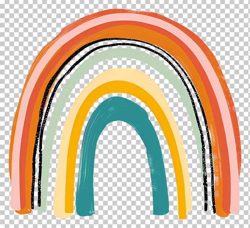 Rainbow - Hand-Drawn Colorful Rainbow Illustration PNG, Clipart ...