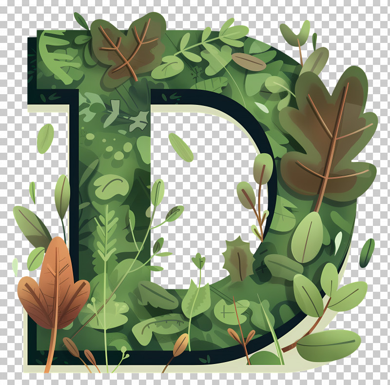 Letter D - Green Leafy Letter D PNG, Clipart, Decoration, Foliage ...
