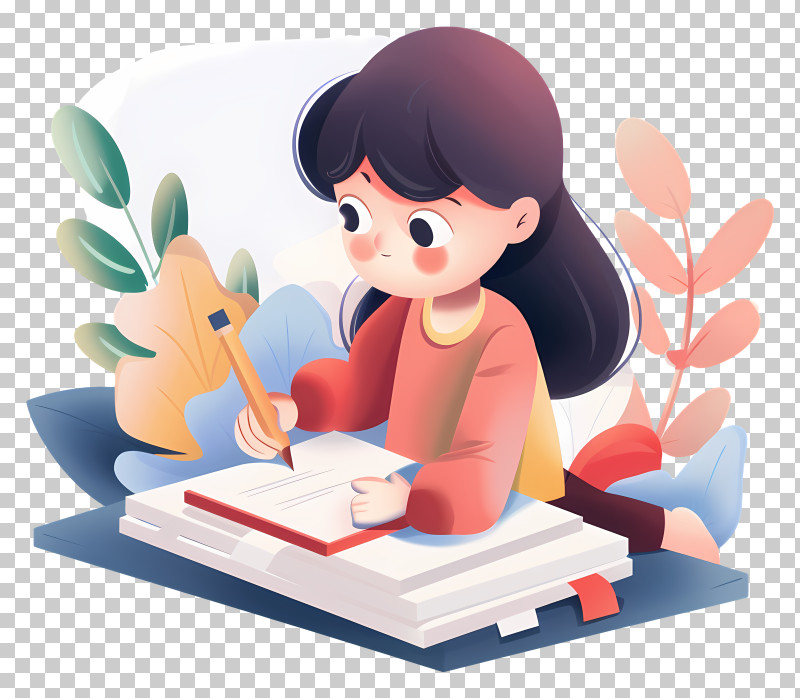 Little Girl Drawing - Girl Writing In A Notebook PNG, Clipart, Child ...
