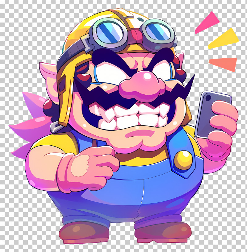 Wario - Funny Cartoon Character With Goggles PNG, Clipart, Cartoon ...