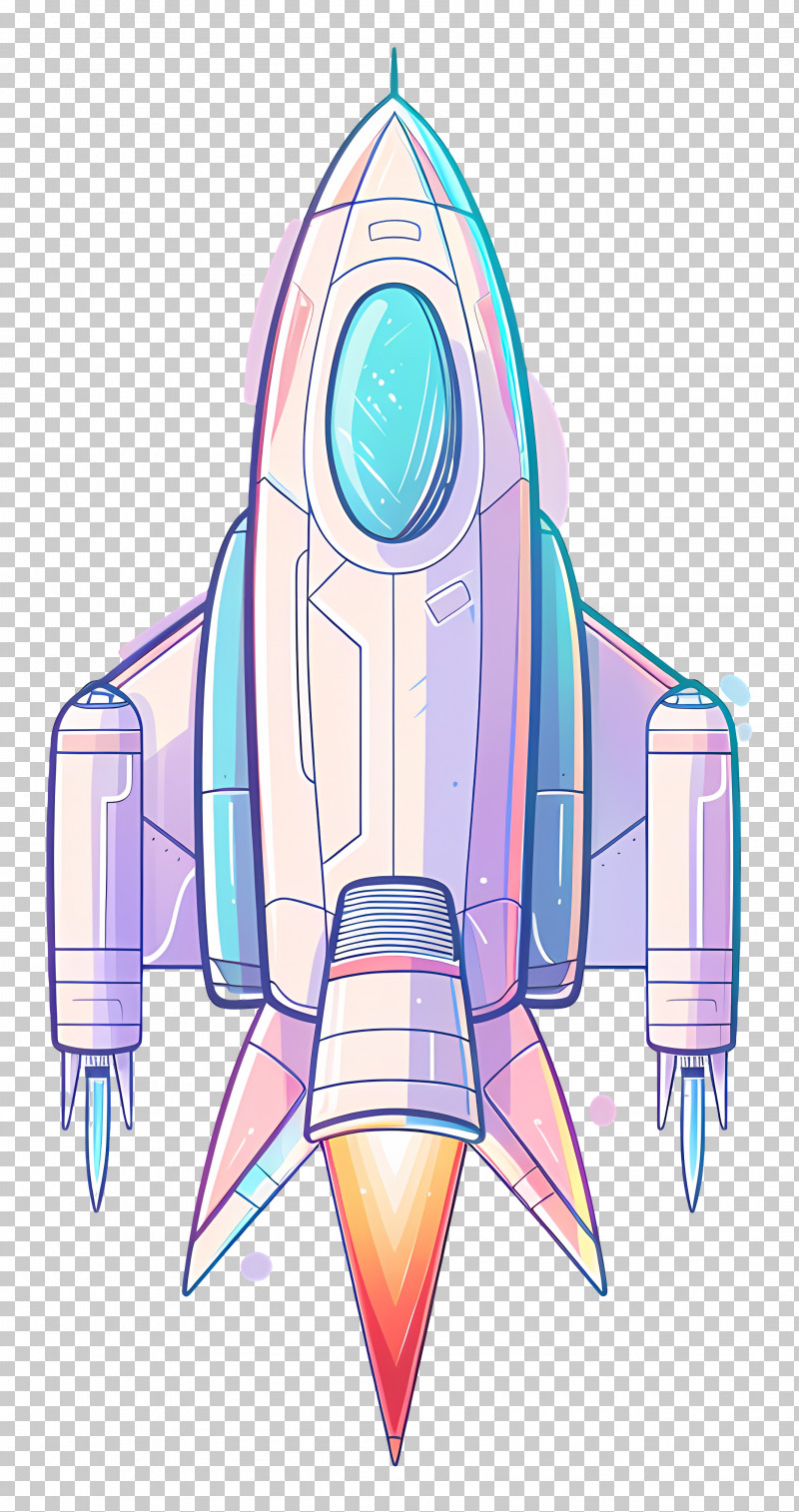 Spaceship - Bright Colored Rocket Illustration For Exploration PNG ...