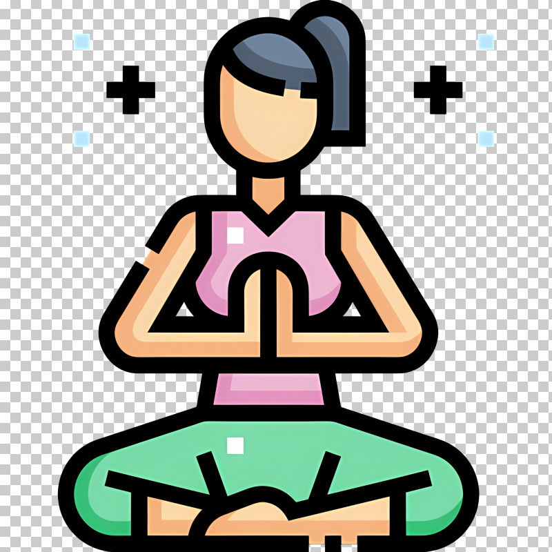 Meditation - Cartoon Woman Meditating In Yoga Pose PNG, Clipart ...
