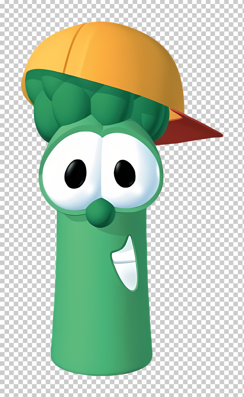 Veggietales - Green Cartoon Vegetable Character With Cap PNG, Clipart ...