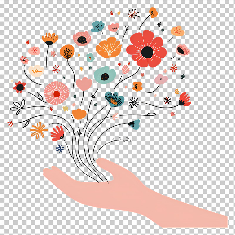 Flower Hand - Hand Holding A Bouquet Of Flowers PNG, Clipart, Art ...