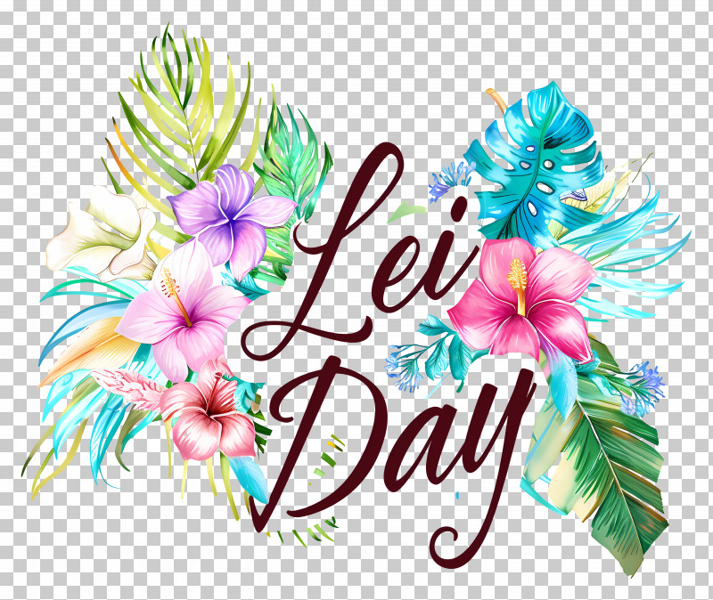 Lei Day - Lei Day Floral Arrangement With Hawaiian Blooms PNG, Clipart ...