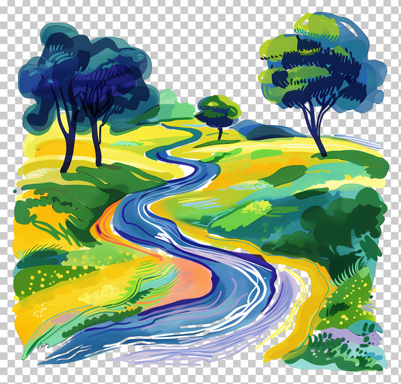River Meander - Serene River Landscape PNG, Clipart, Artistic ...