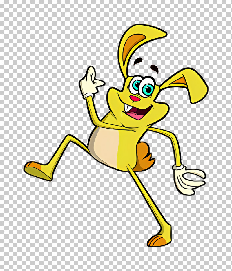 Tik Tak Tail - Yellow Cartoon Rabbit In Playful Pose PNG, Clipart ...