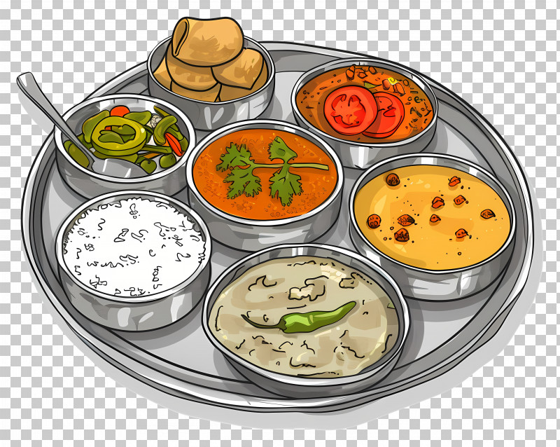 Traditional Indian Thali - Traditional Indian Thali Meal Illustration ...
