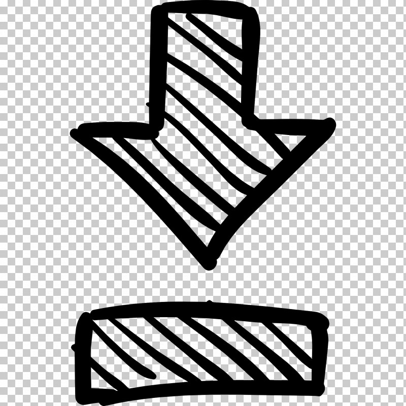 Sketch Arrow - Black And White Down Arrow PNG, Clipart, Direction, Down ...