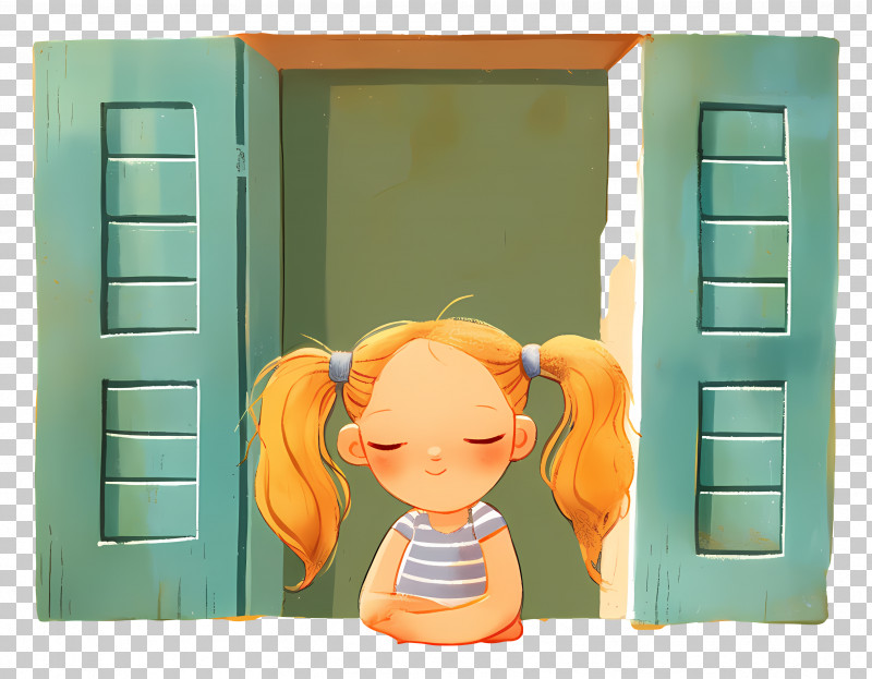 Girl On Windowsill - Girl At Window PNG, Clipart, Calm, Cartoon ...