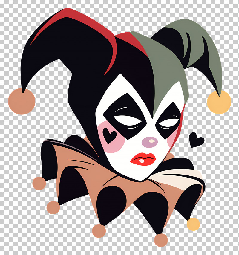 Harley Quinn - Stylish Jester Face Mask PNG, Clipart, Black, Clown ...