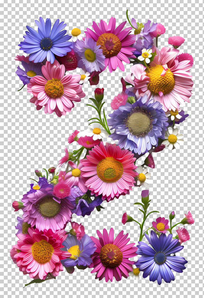 Number 2 Flowers - Flower-Embellished Number Two PNG, Clipart, Artistic ...
