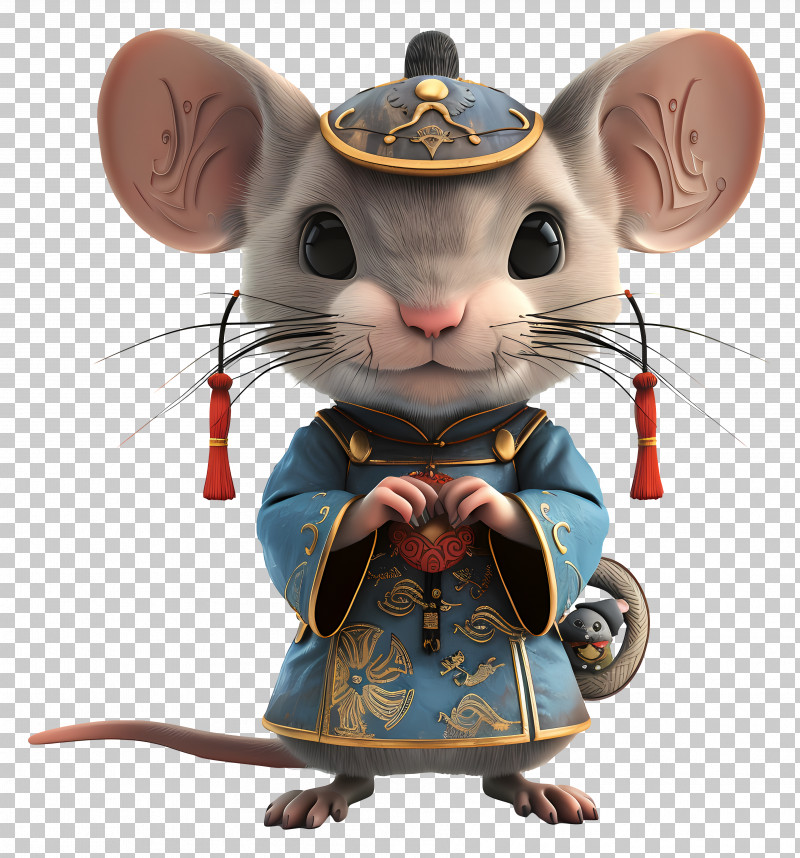 Chinese Zodiacs - Cartoon Mouse In Traditional Chinese Outfit PNG ...