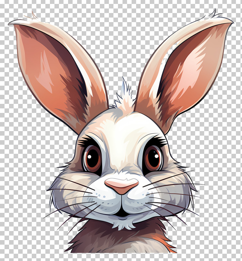 Rabbit - Cute Cartoon Rabbit With Big Ears PNG, Clipart, Adorable ...